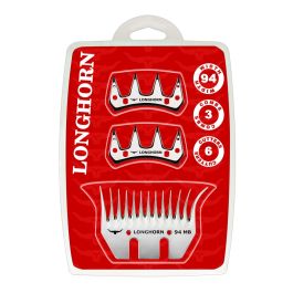 LONGHORN WIDE FARMER PACK CONTAINS 4 COMBS & 8 CUTTERS